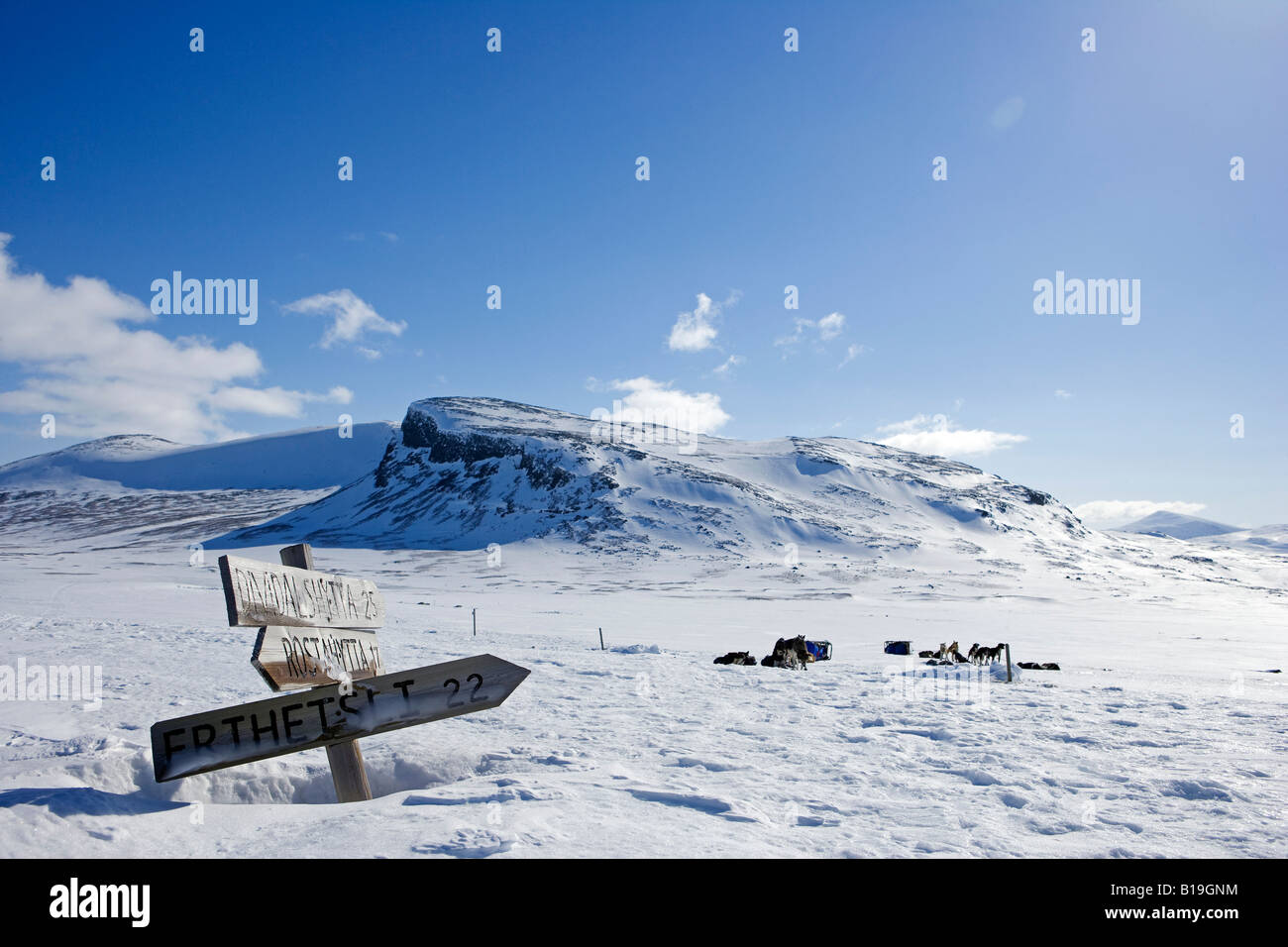 Norway, Troms, Lyngen Alps. Heavy snow on top of the plateau is ...