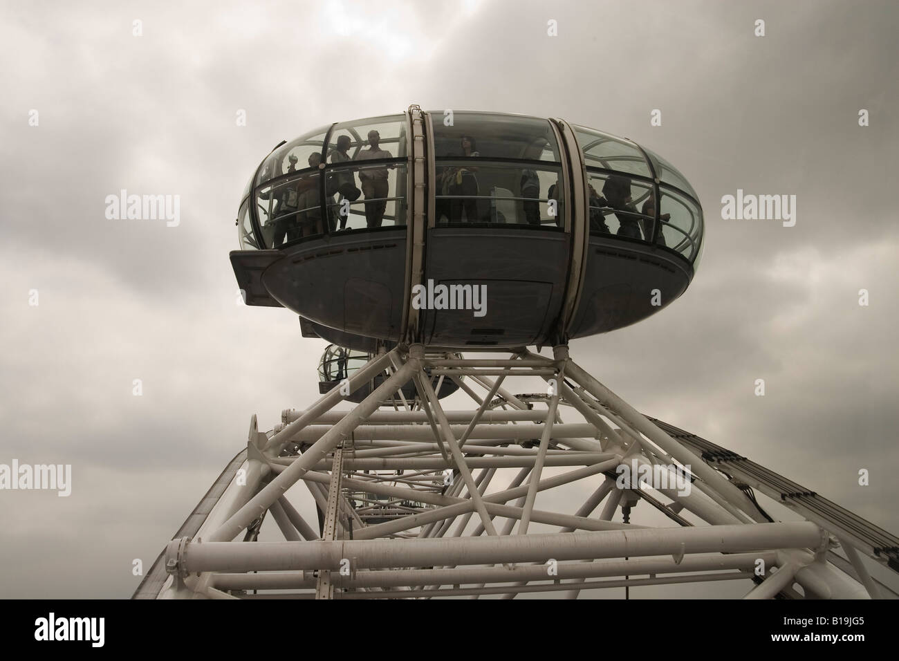 Tourists inside London Eye Pod Stock Photo - Alamy