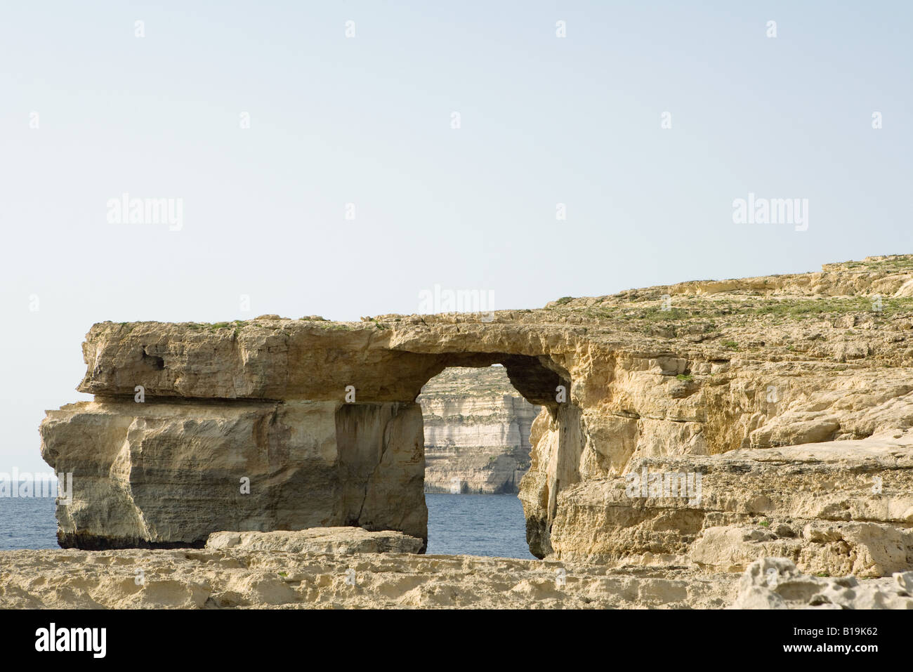 The Azure window, a natural bridge on the island of Gozo, Malta Stock ...