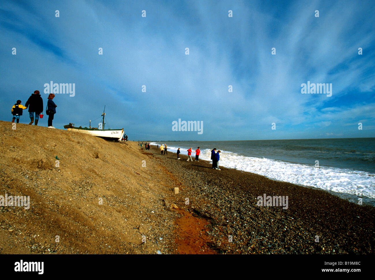 Dunwich beach suffolk boat fishing coastal erosion collapsed beach hi ...