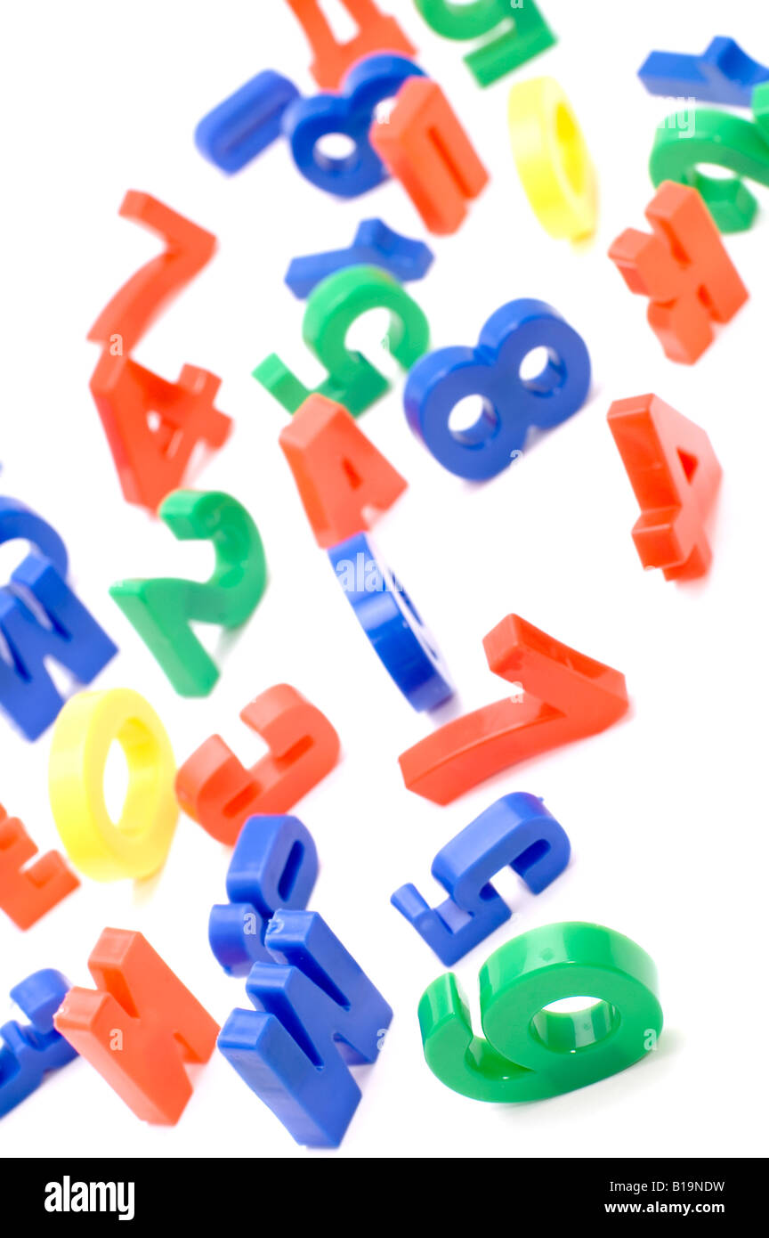object on white toy plastic number and letter Stock Photo - Alamy