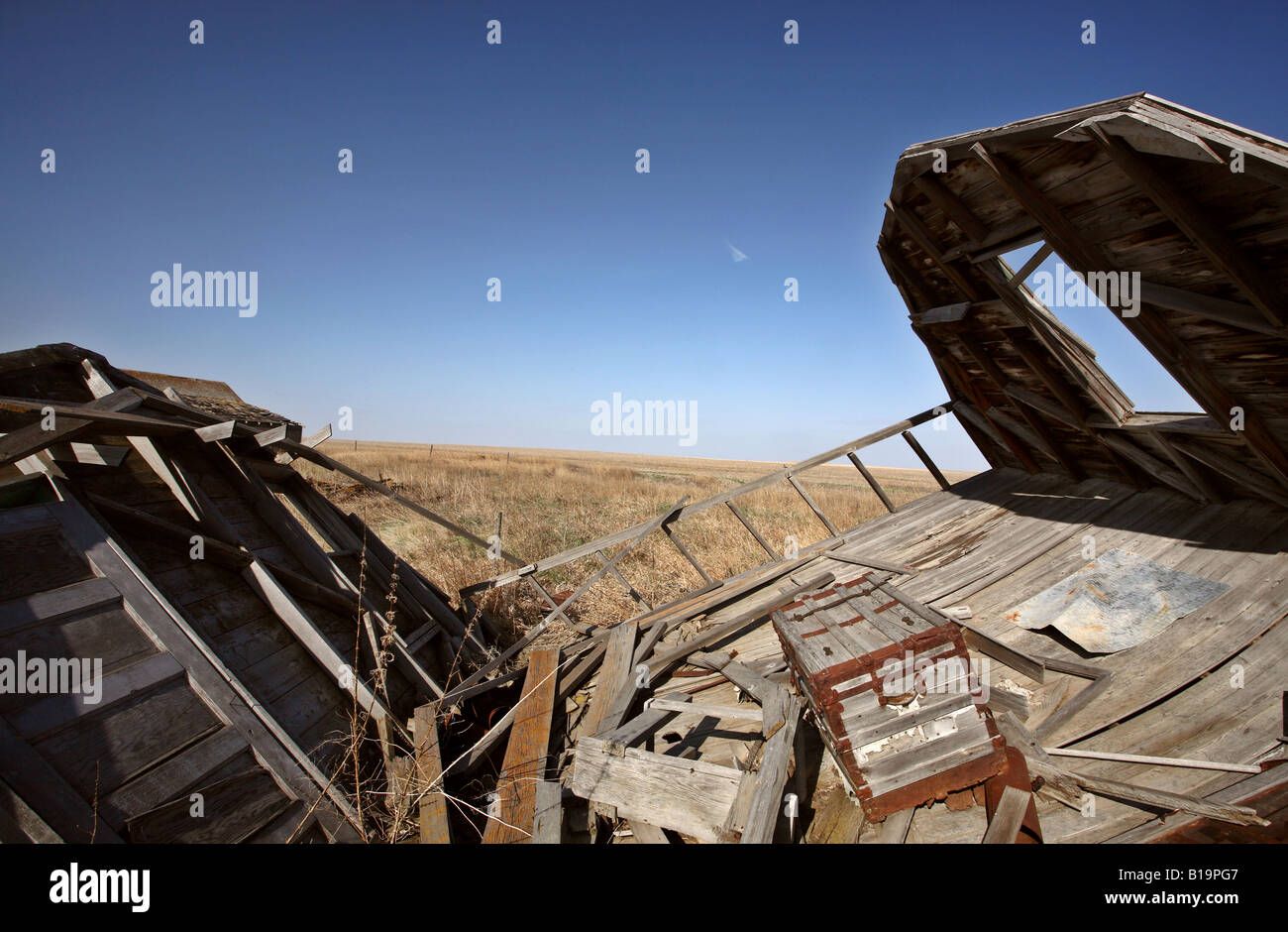 Old chest in collapsed farm building Stock Photo - Alamy