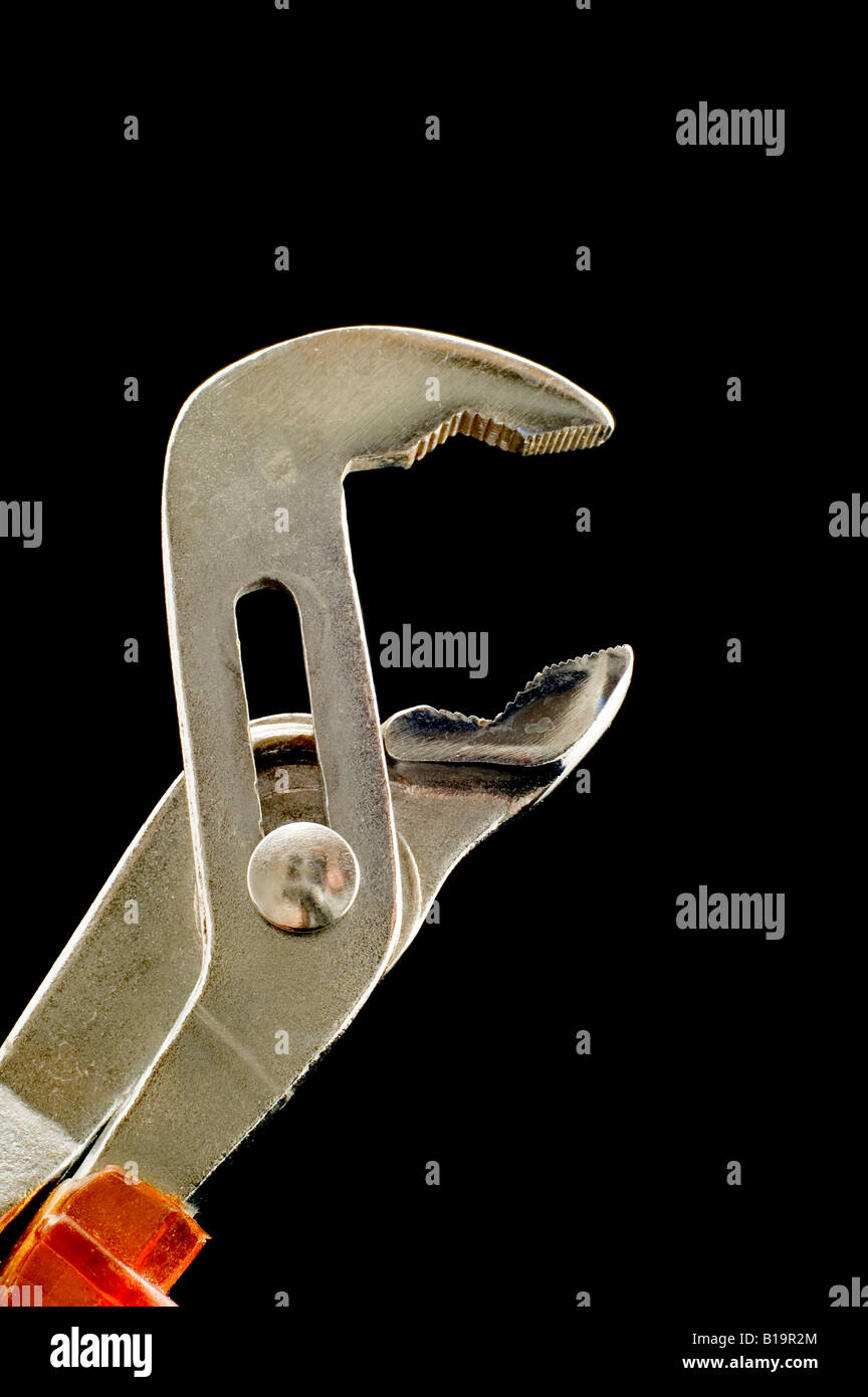 object on black tool monkey wrench Stock Photo - Alamy