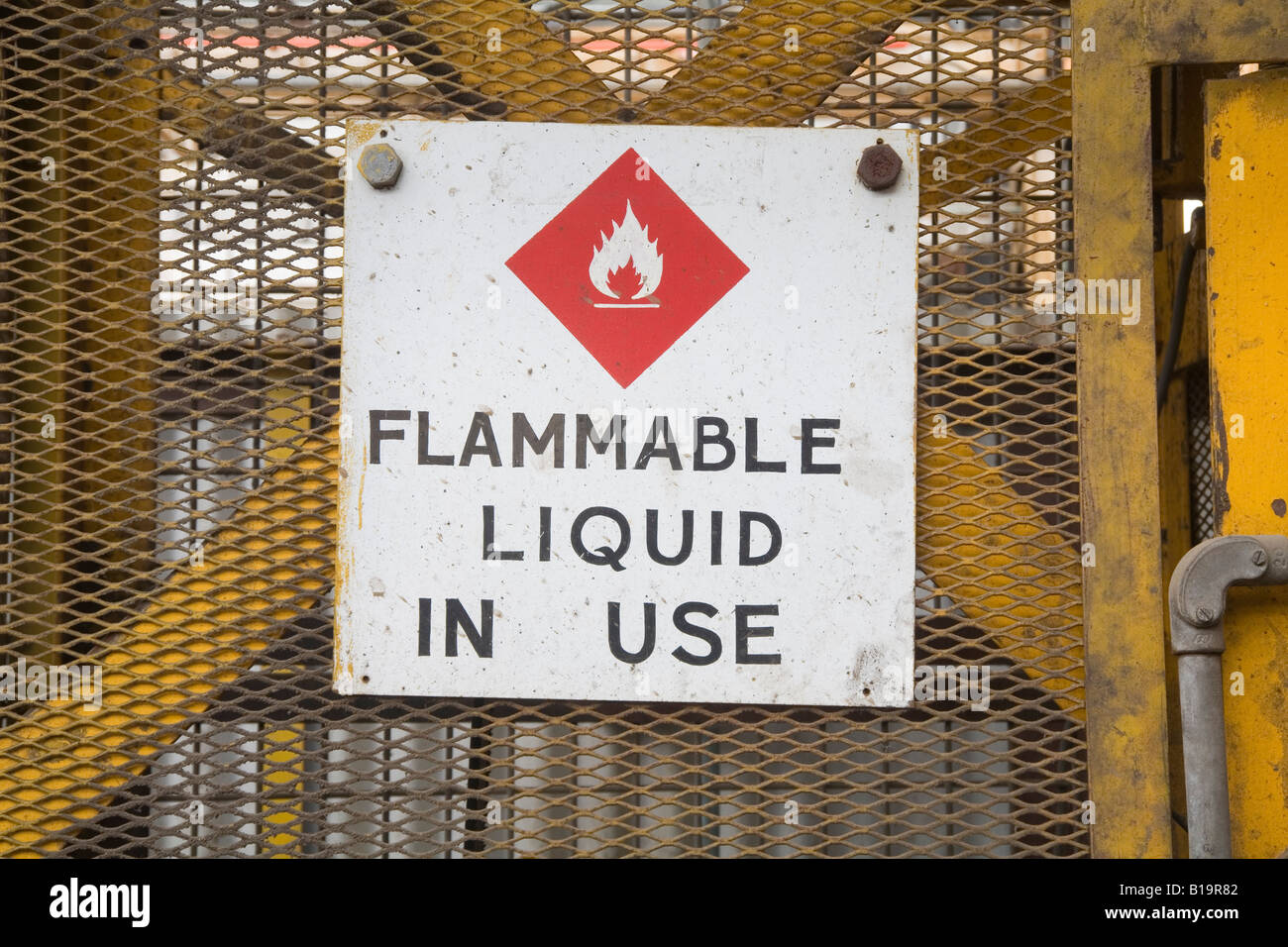 flammable liquid warning sign Stock Photo - Alamy