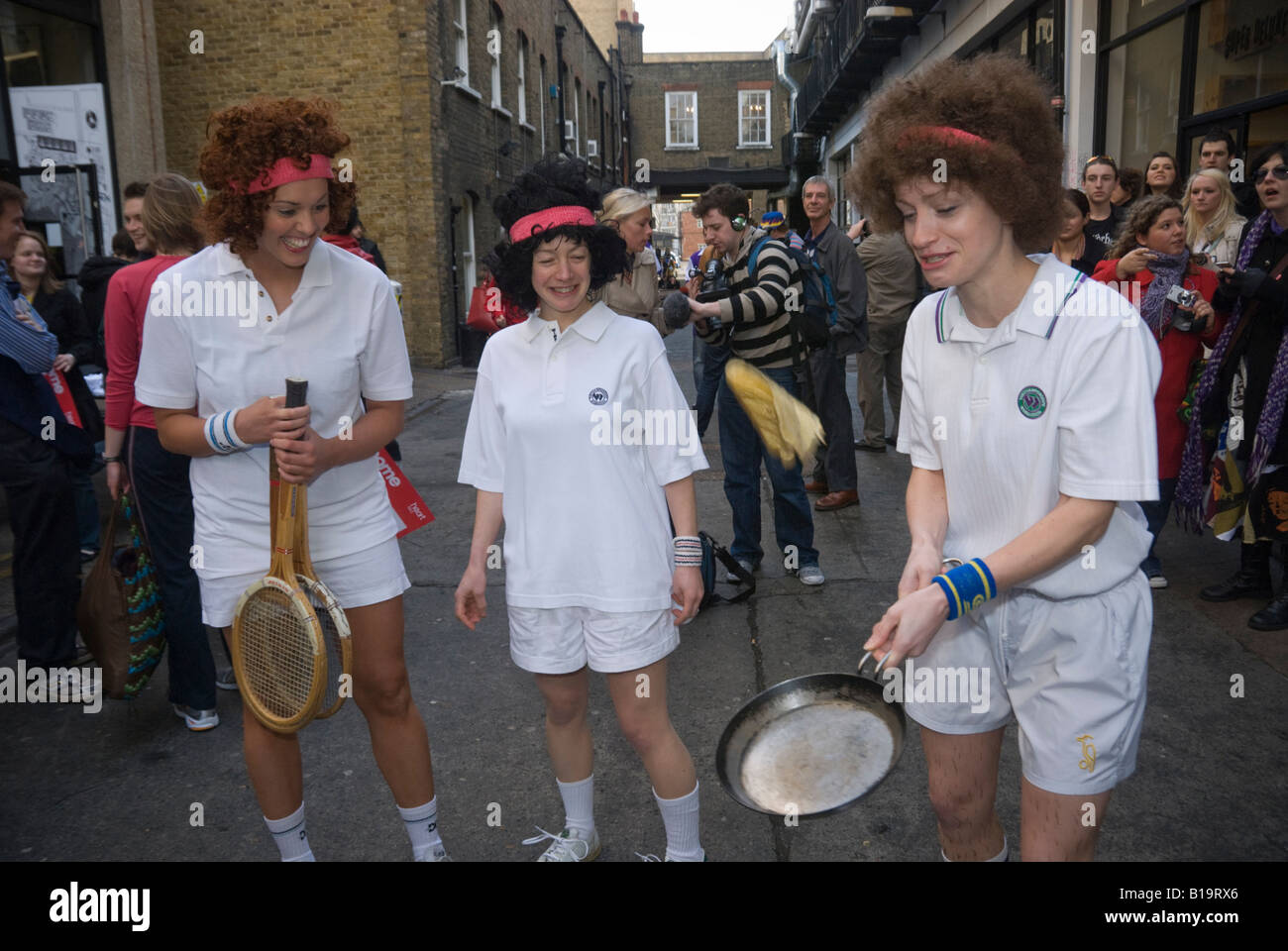 Great spitalfields pancake race hi-res stock photography and images - Alamy