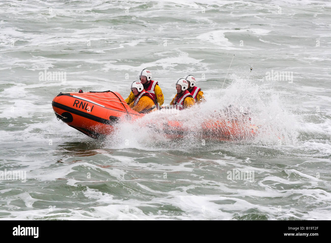 The Cromer RNLI inshore lifeboat in action Stock Photo - Alamy