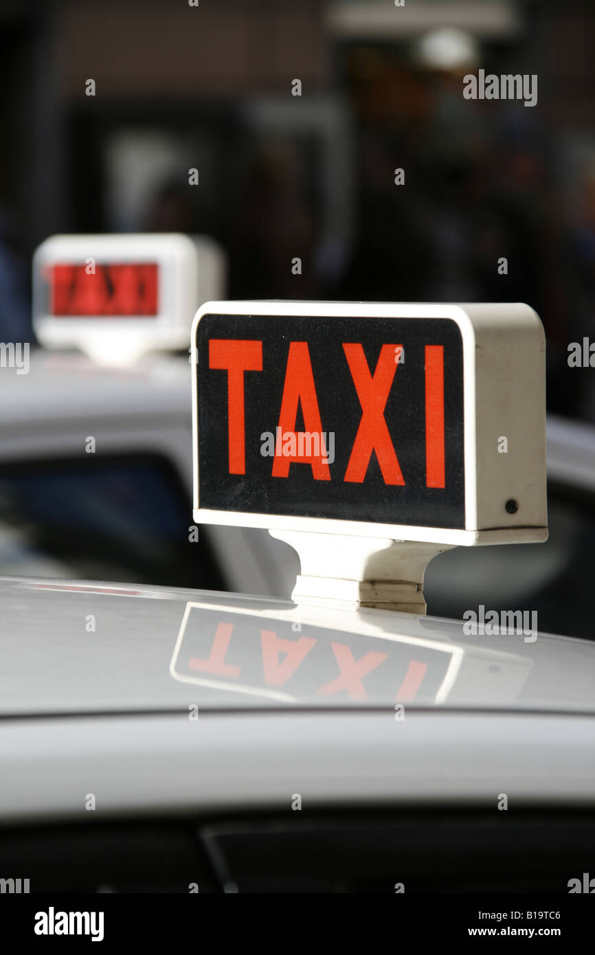 Two Taxi Signs High Resolution Stock Photography and Images - Alamy