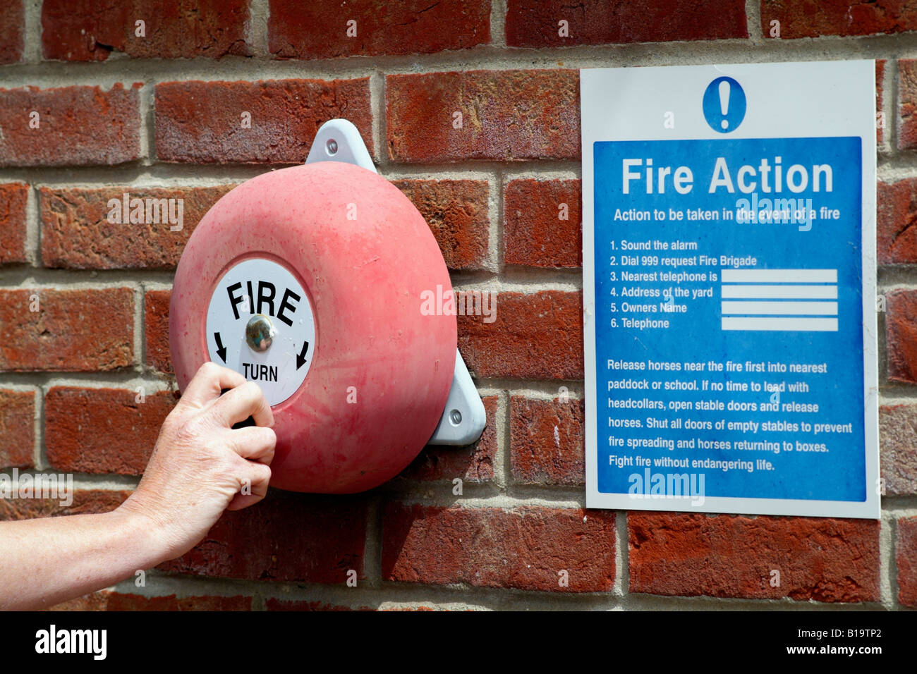 Bell on wall ringing school hi-res stock photography and images - Alamy