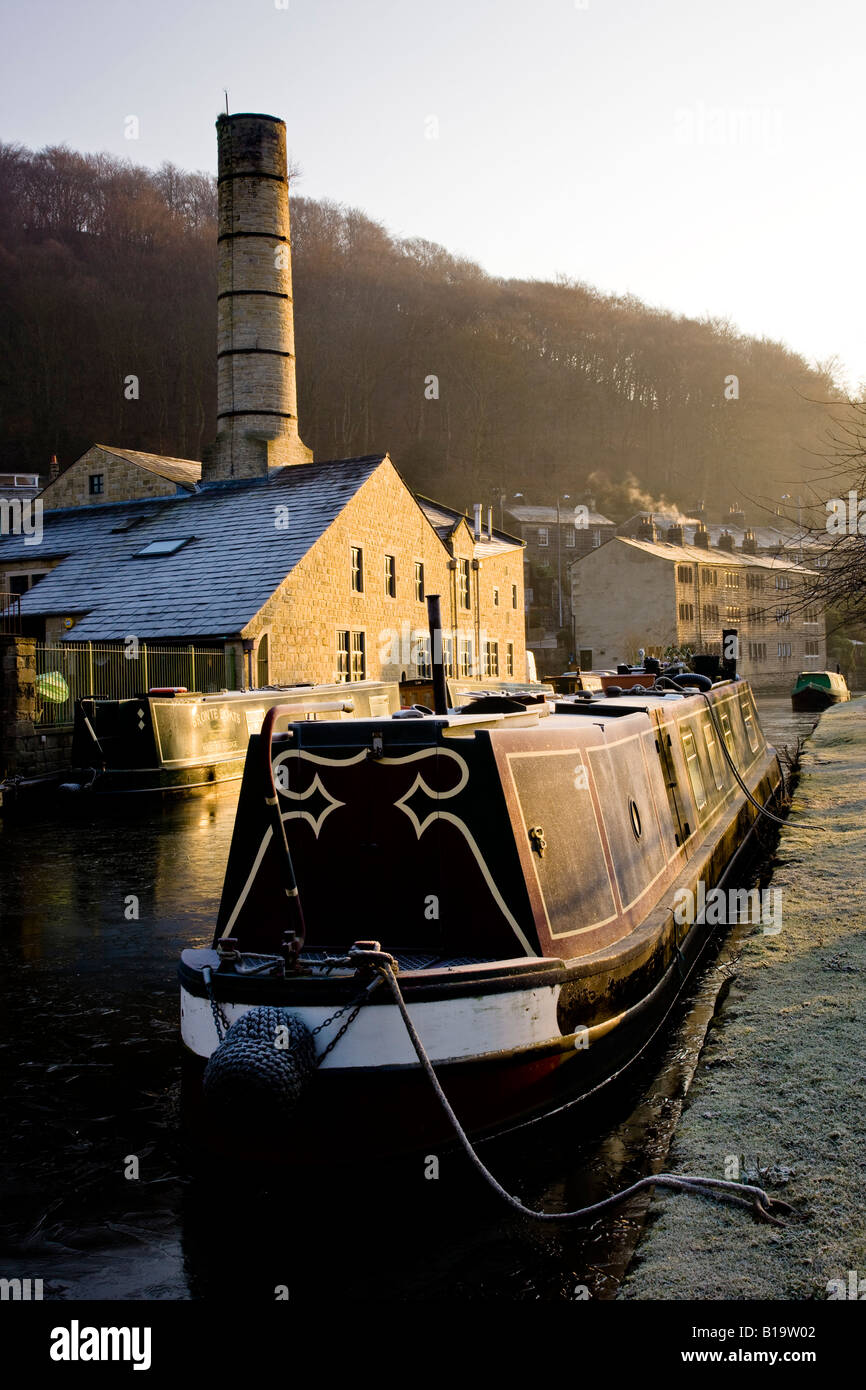 Rochdale Canal Hebden Bridge near Halifax Calderdale West Yorkshire ...