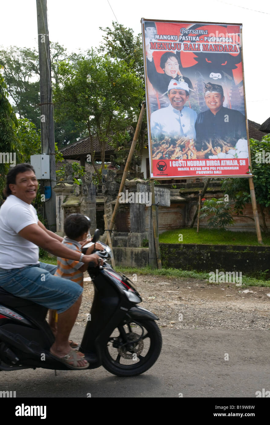 Indonesia Bali Island Jatiluwih election campaign poster on the ...
