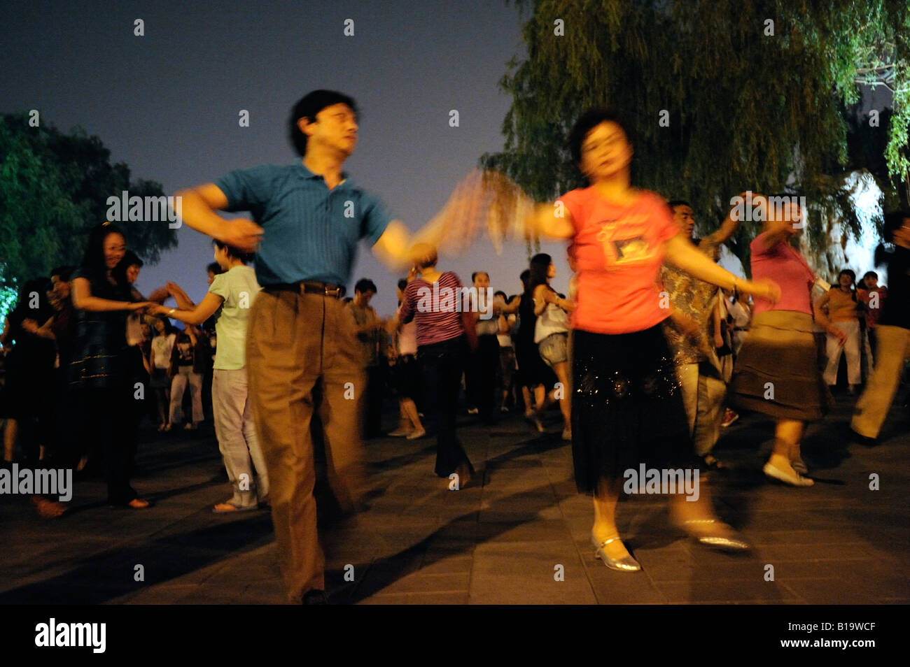 People ballroom dancing in night Beijing China. 08-Jun-2008 Stock Photo ...