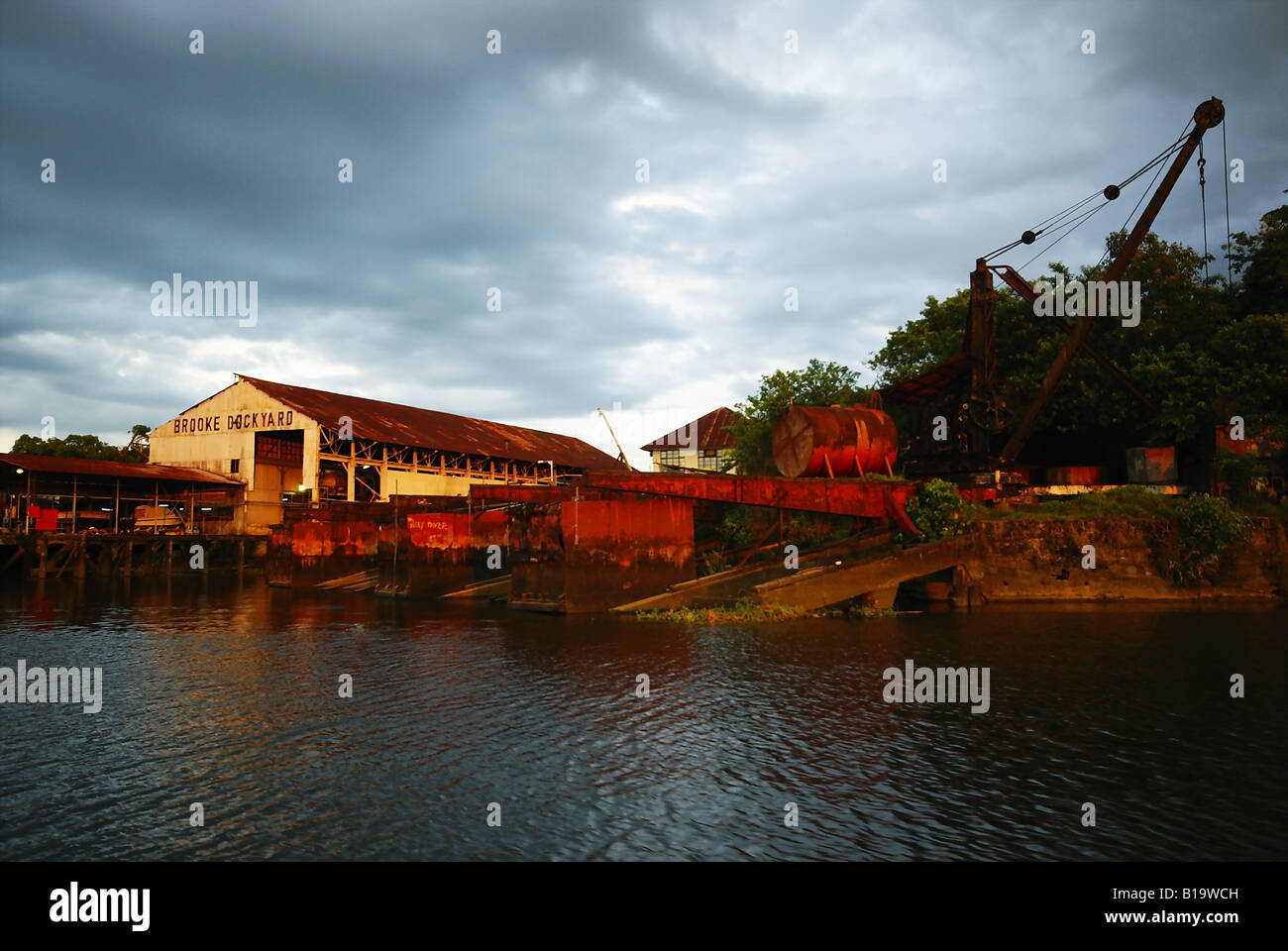 The Brooke dockyard and the lateral dry dock in Kuching Stock Photo - Alamy