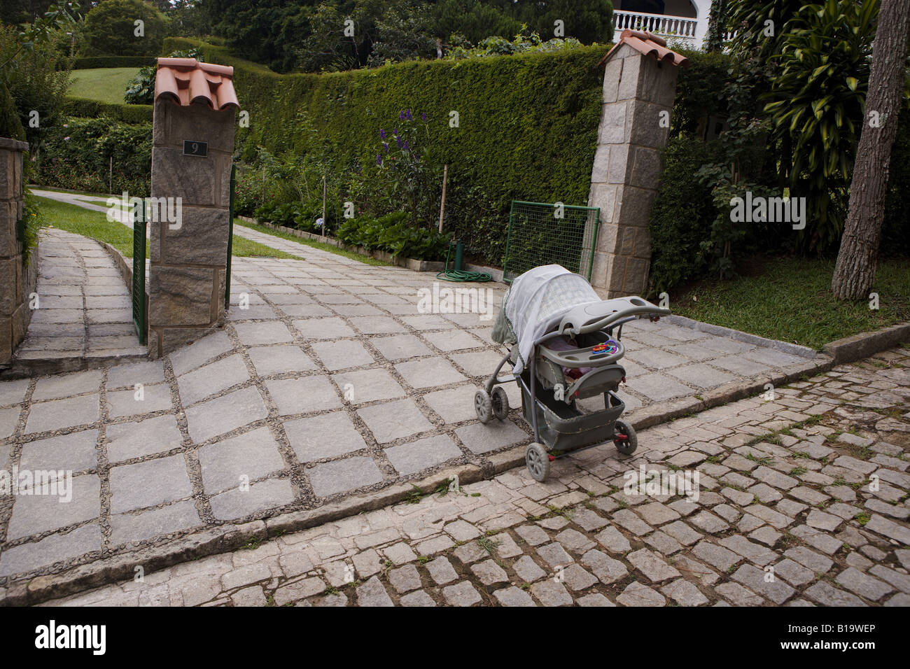 unattended baby cart Stock Photo - Alamy