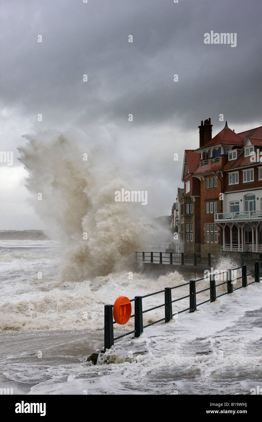 Rough Sea Sandsend near Whitby North Yorkshire Stock Photo - Alamy