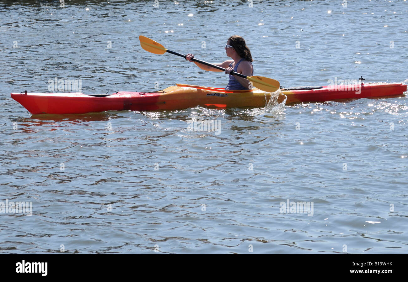 woman in a kayak in the Chesapeake Bay Stock Photo - Alamy