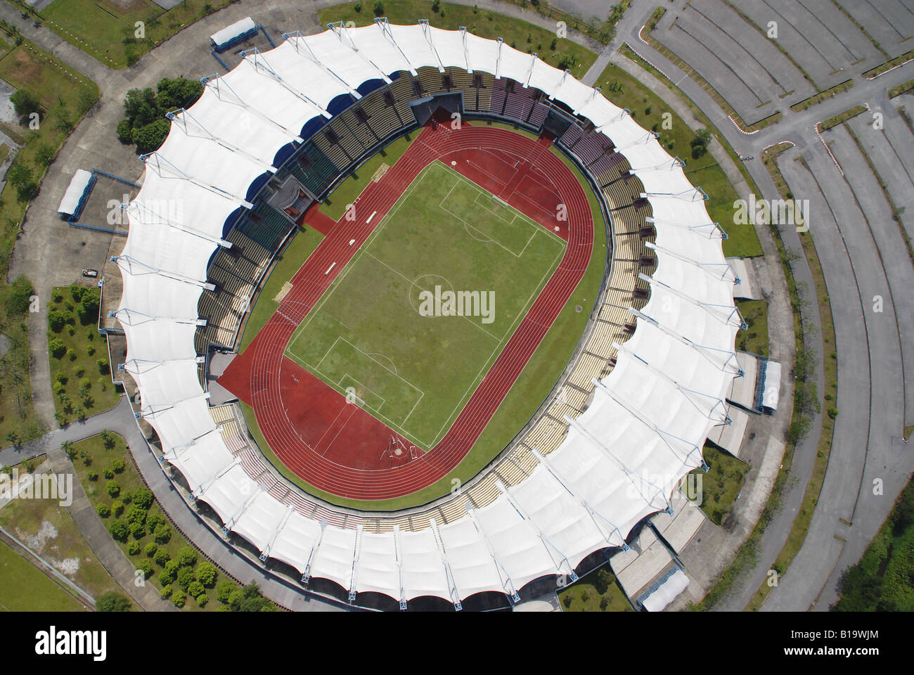 The football stadium in Kuching from the air Stock Photo - Alamy