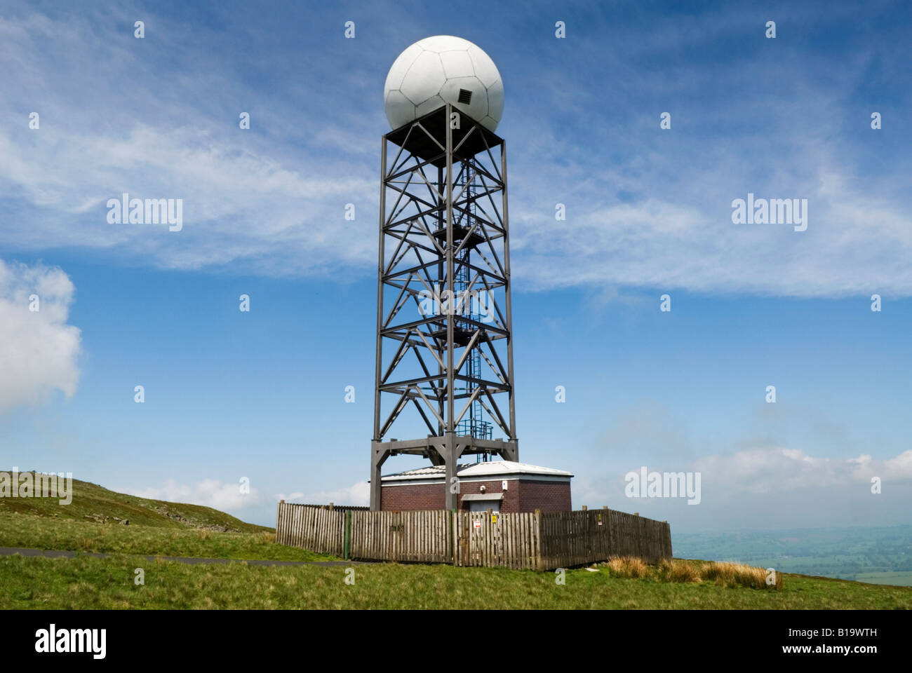 NATS Air traffic control radar at Titterstone Clee Hill, Shropshire, UK ...