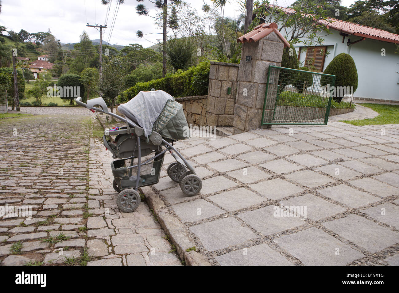 unattended baby cart Stock Photo - Alamy