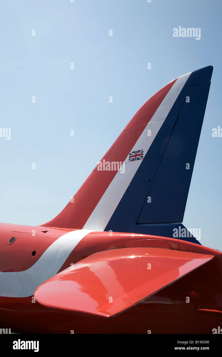 TAIL FUSELAGE OF AN RAF HAWK AIRCRAFT AT BIGGIN HILL AIRFIELD, KENT ...