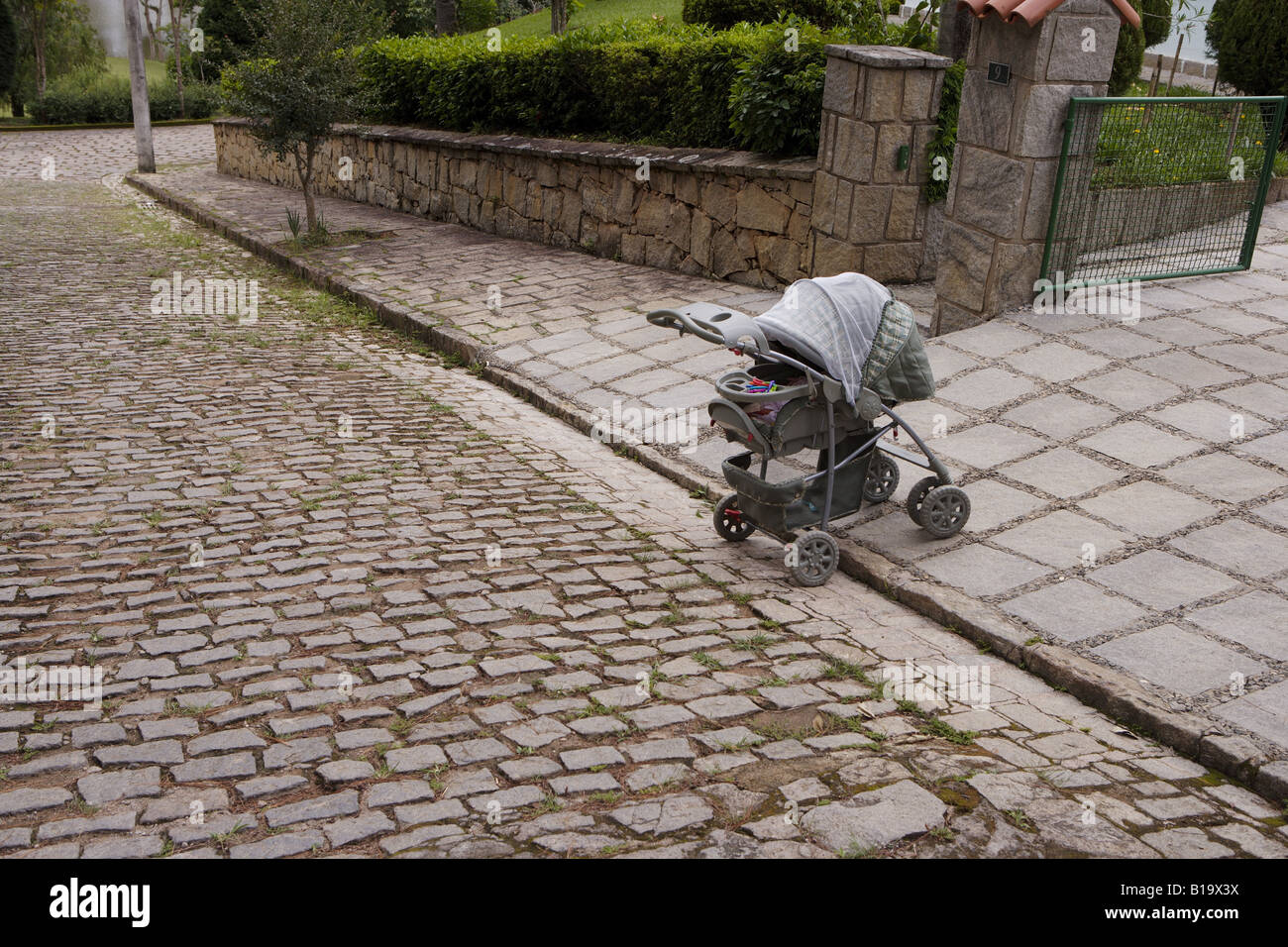 unattended baby cart Stock Photo - Alamy