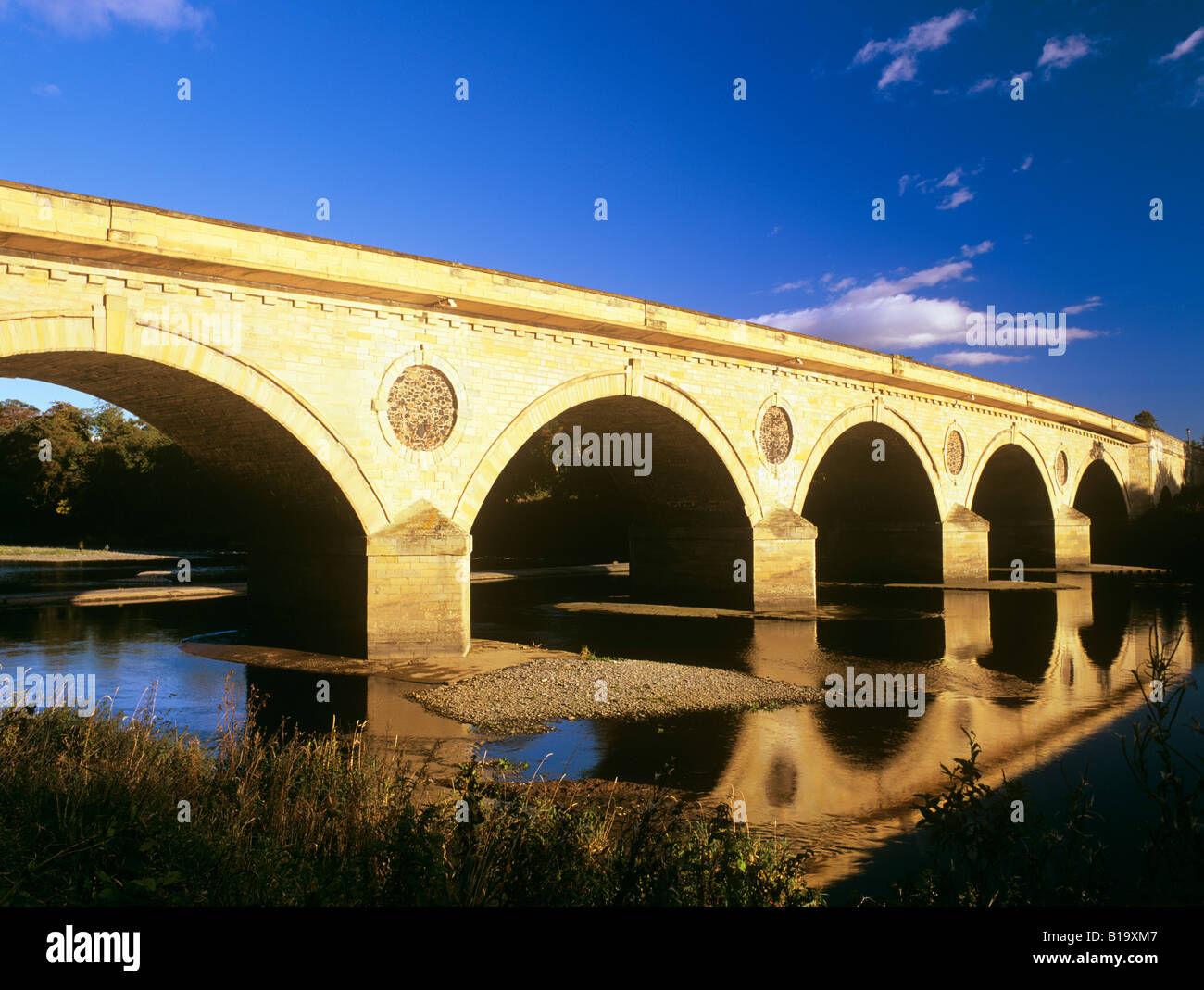 COLDSTREAM BRIDGE 1766 RIVER TWEED between Scotland and England ...