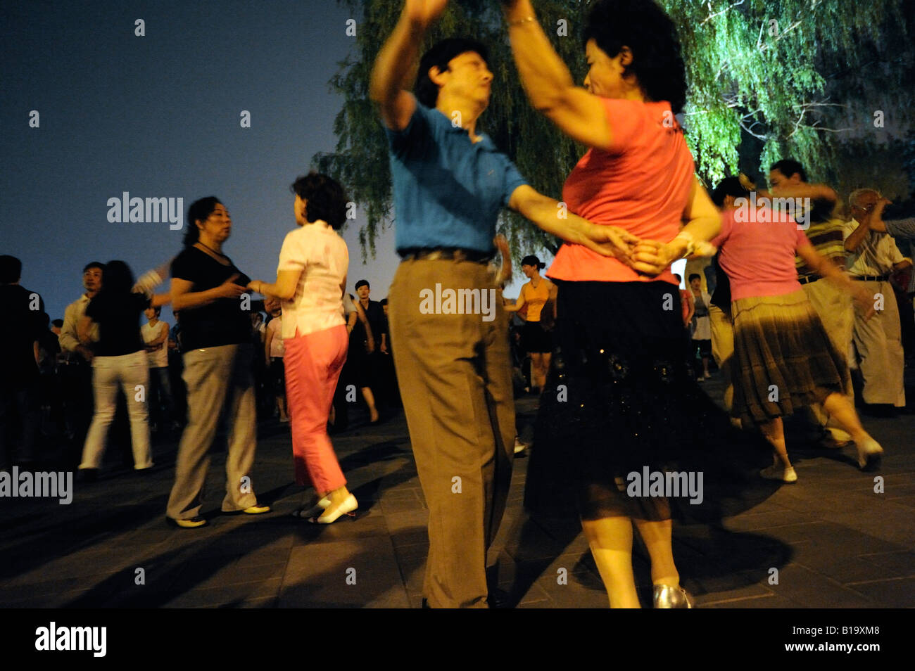 People ballroom dancing in night Beijing China. 08-Jun-2008 Stock Photo ...