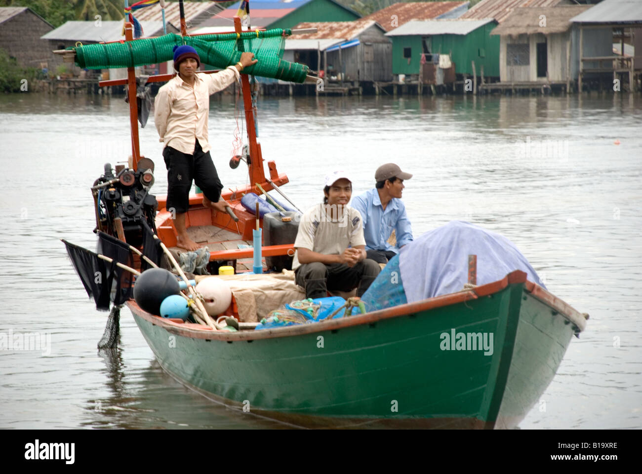 Cambodia Kampot fishing boats Stock Photo - Alamy