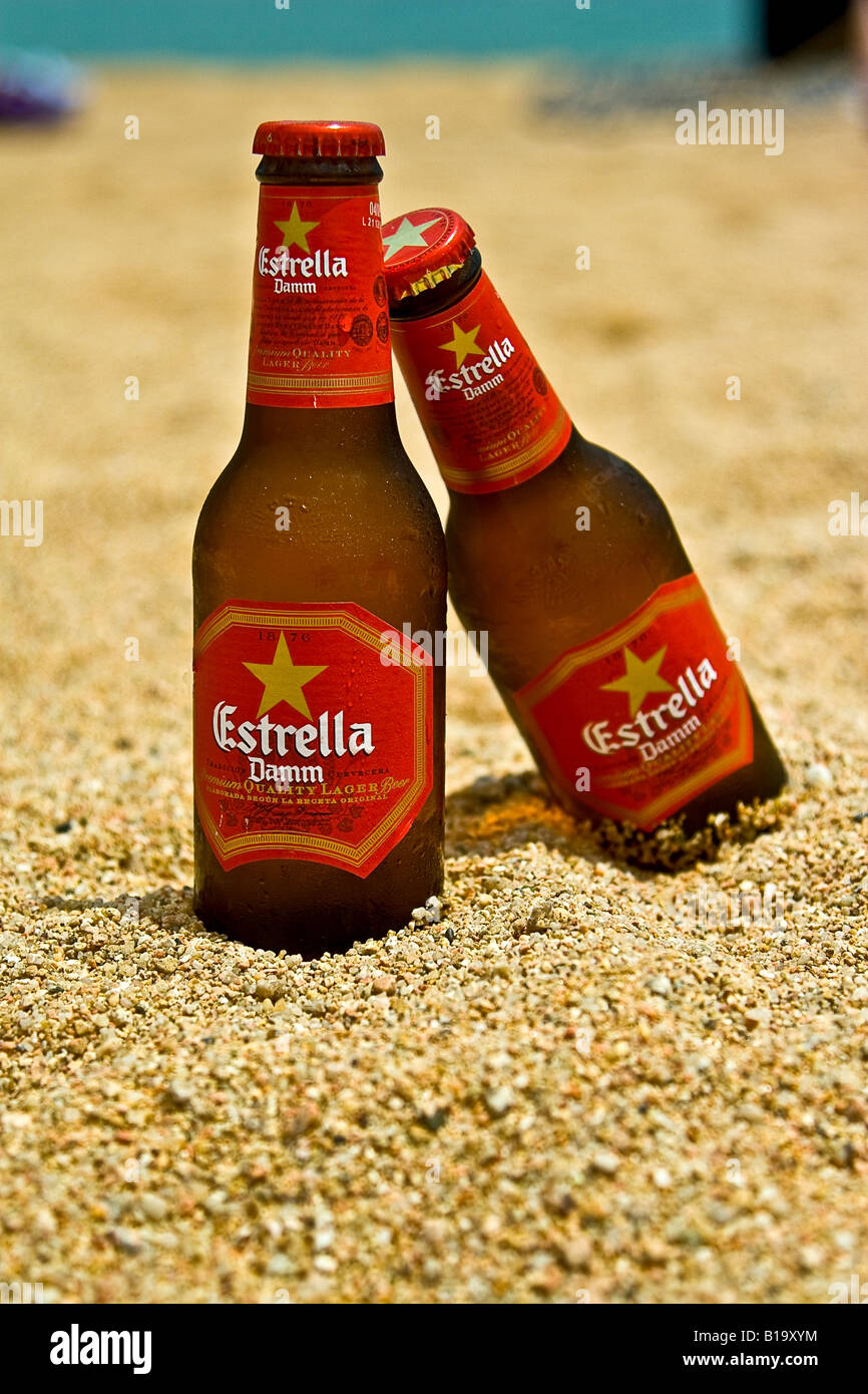 Beers on a Beach Stock Photo - Alamy