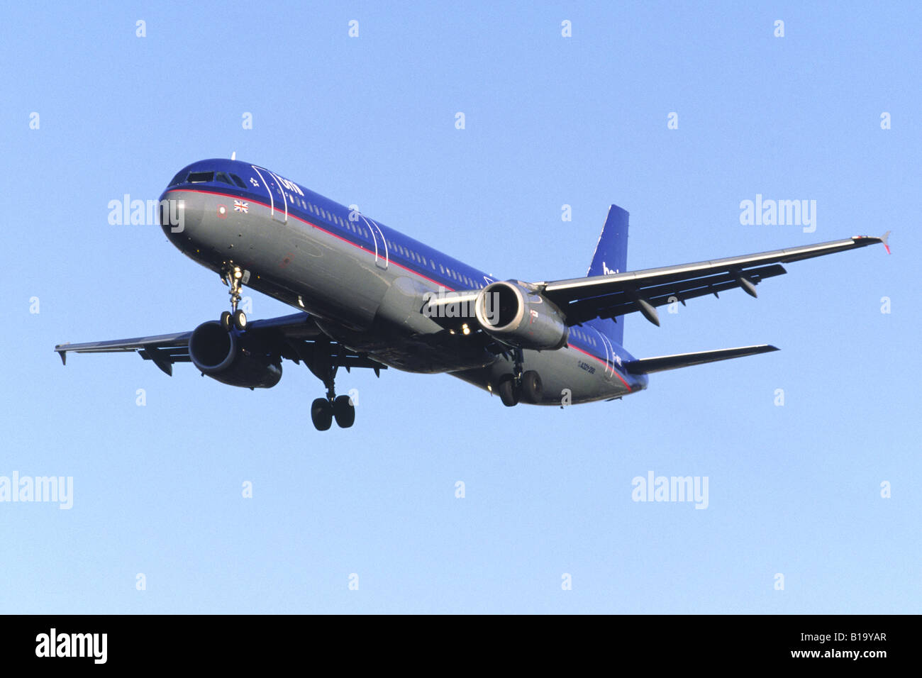 Airbus A321 operated by BMI on approach to Heathrow Airport Stock Photo ...