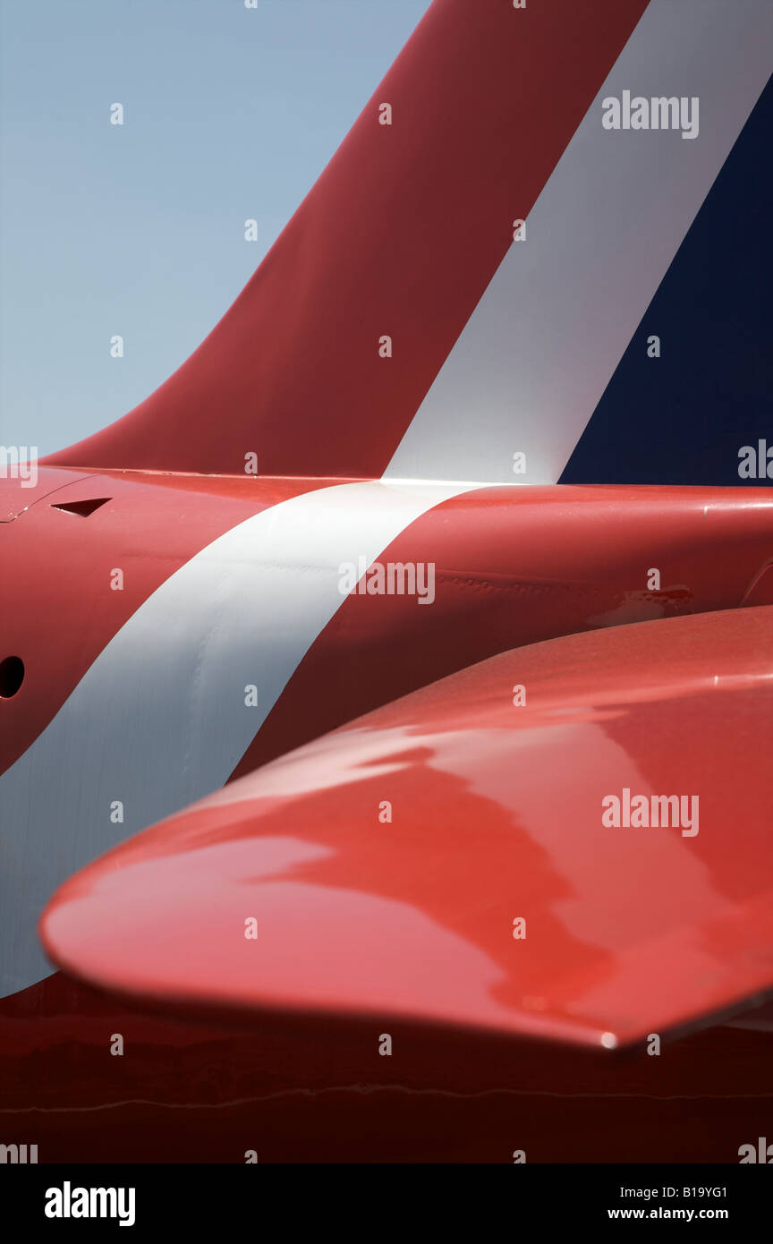 TAIL FUSELAGE OF AN RAF HAWK AIRCRAFT AT BIGGIN HILL AIRFIELD, KENT ...