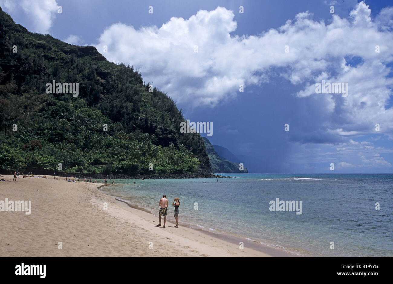 Kee Beach, Kauai, Hawaii Stock Photo - Alamy