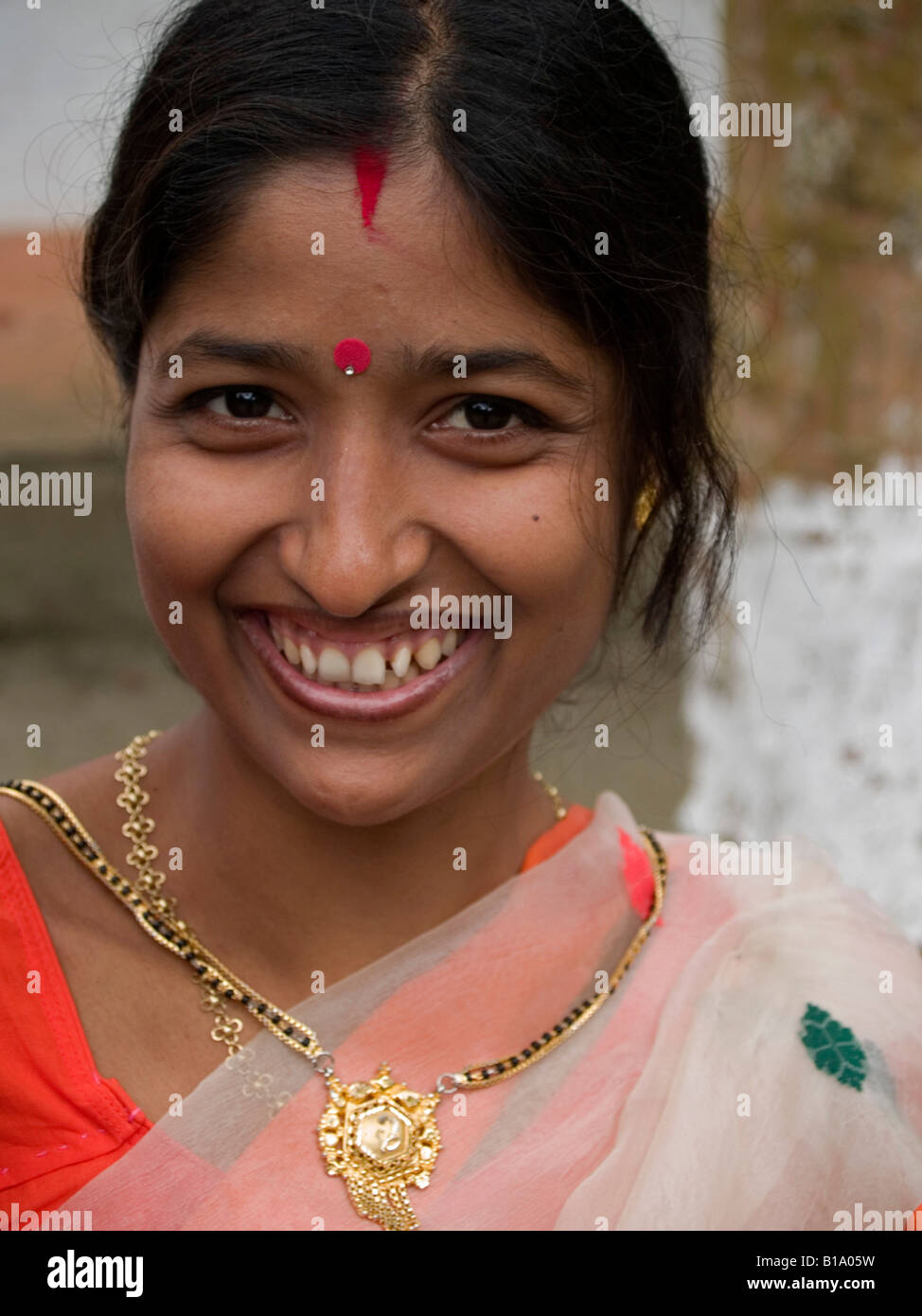 portrait of a smiling Indian woman in Assam Stock Photo - Alamy