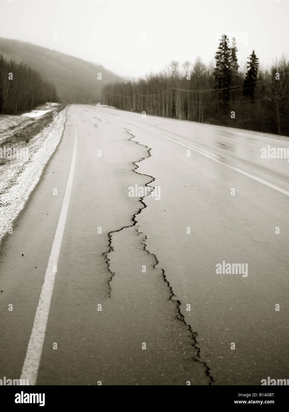 Road with cracks Stock Photo - Alamy