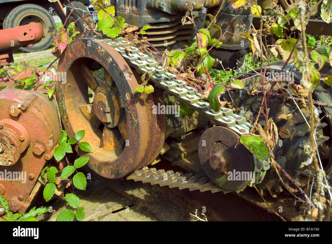 Discarded Machinery. Scrap, Overgrown Stock Photo - Alamy