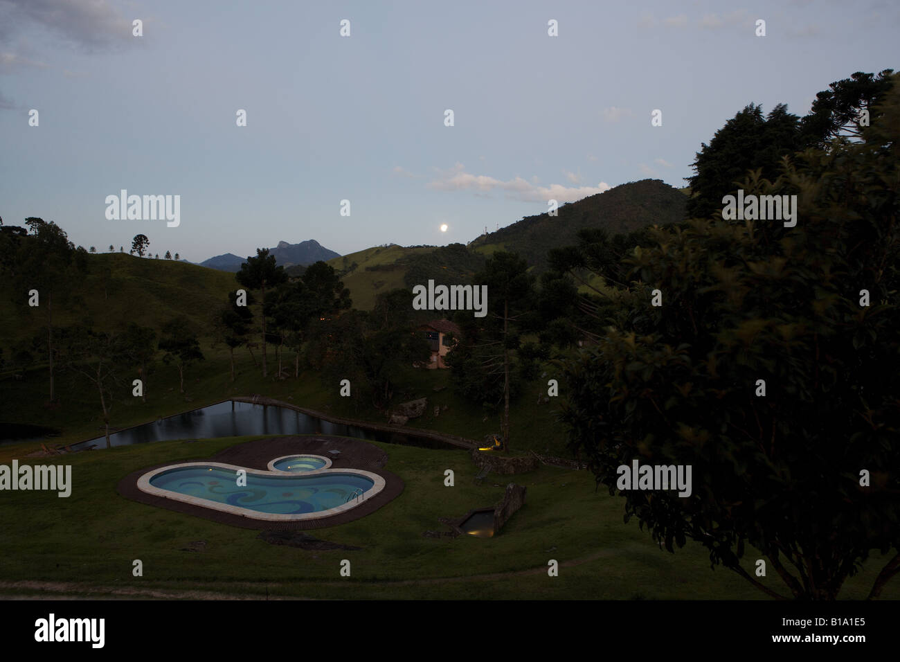 swimming pool on the countryside Stock Photo - Alamy
