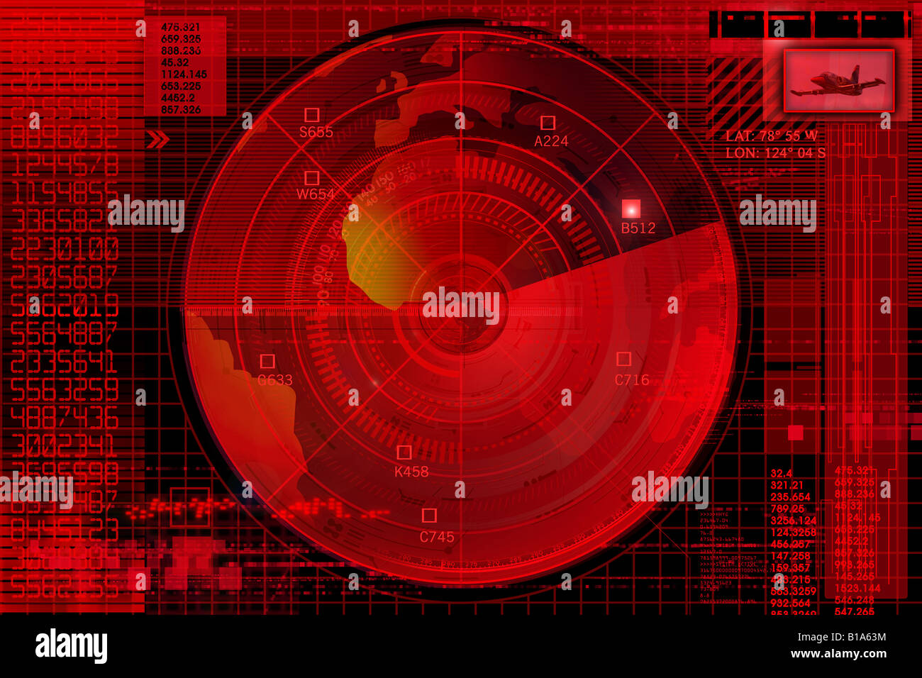Conceptual, abstract radar illustration Stock Photo - Alamy