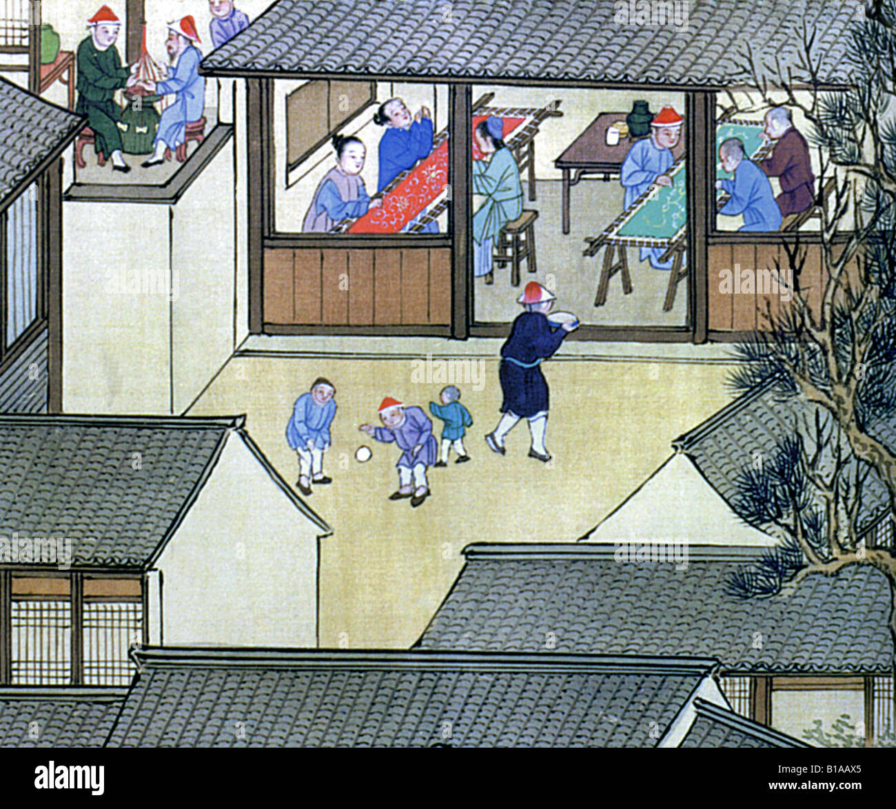 paint about ancient children playing games in Qing Stock Photo - Alamy