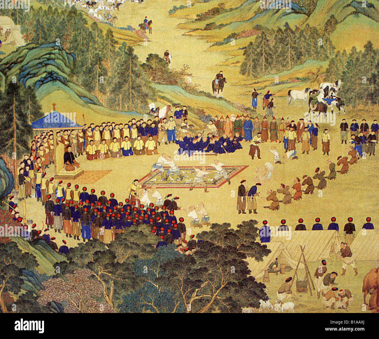 paint about group of ancient people practising martial arts Stock Photo ...