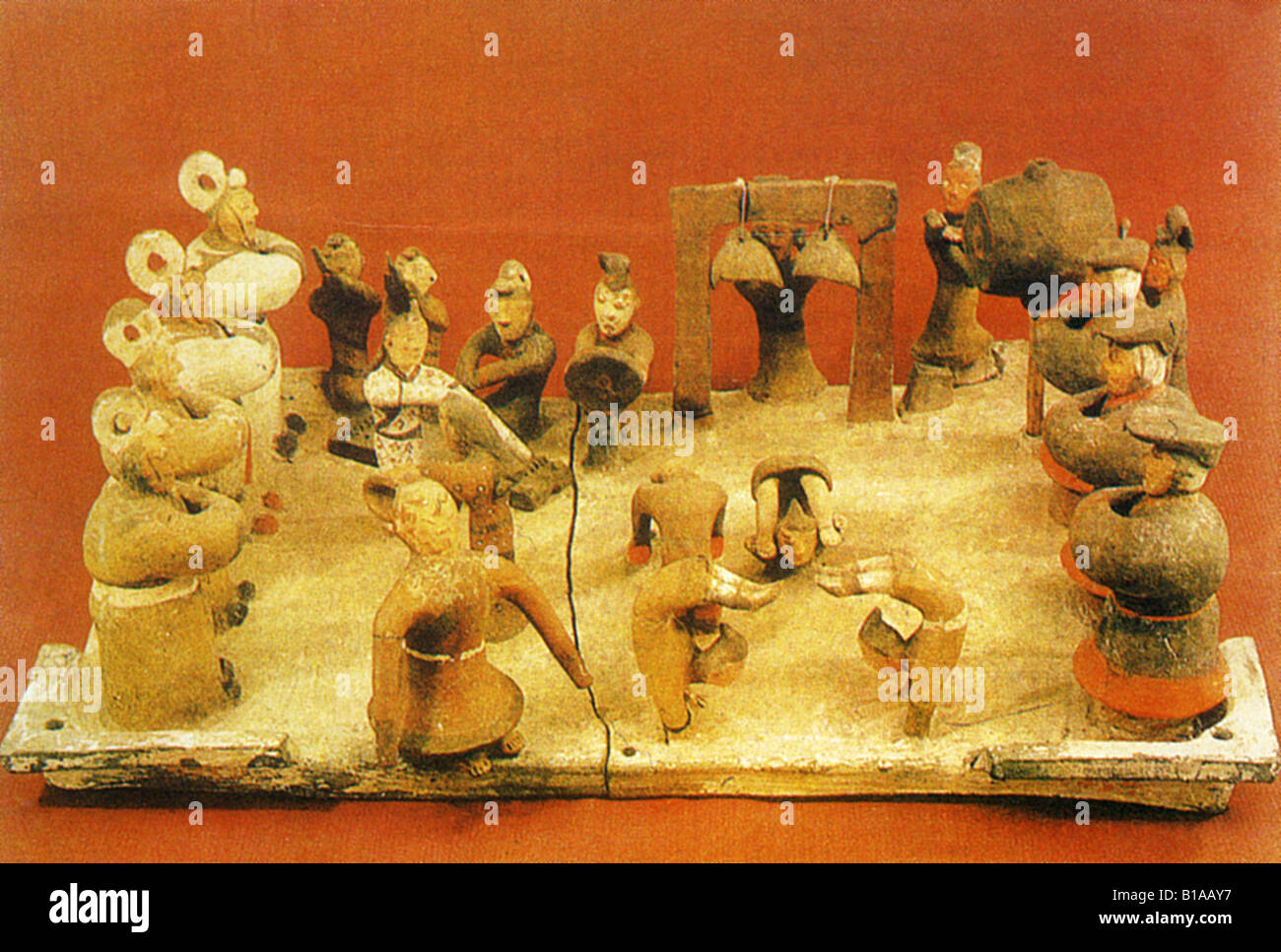 Terracotta ancient people practising traditional gymnastics Stock Photo ...