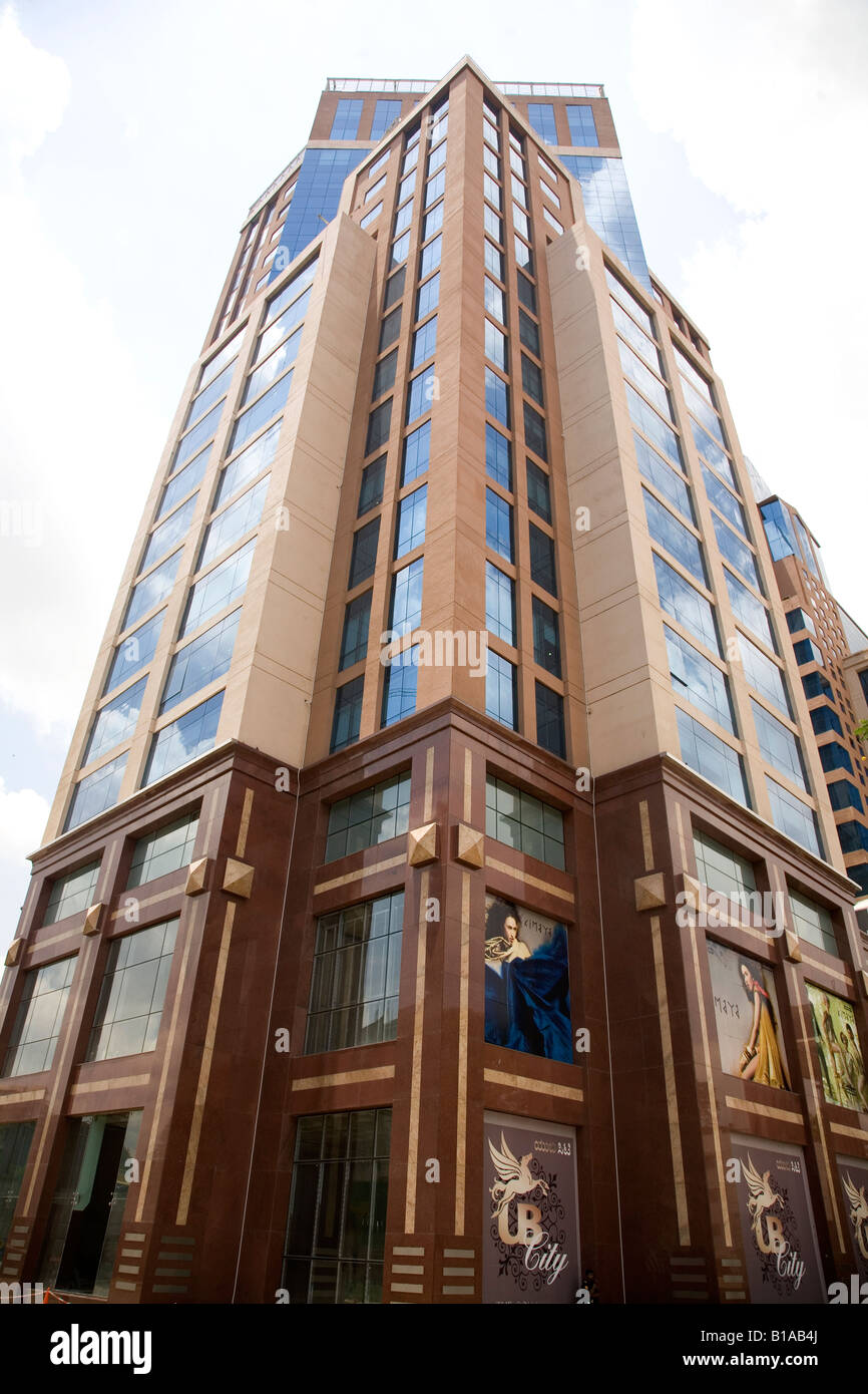 The highrise Bangalore Downtown (UB City) towers over the city and ...