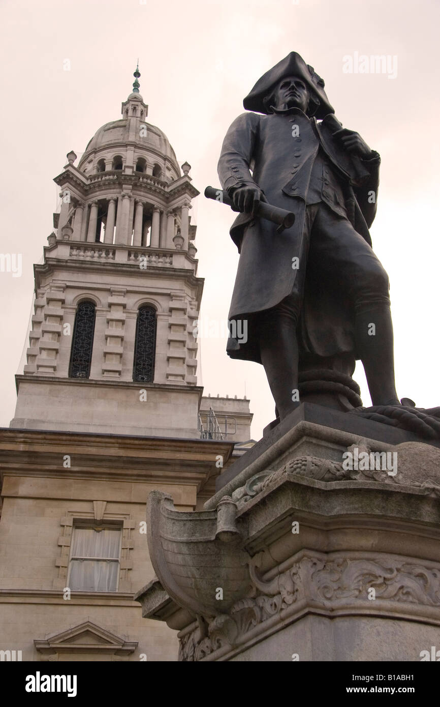 The statue of Captain James Cook (1728-1779) outside of the Admiralty ...