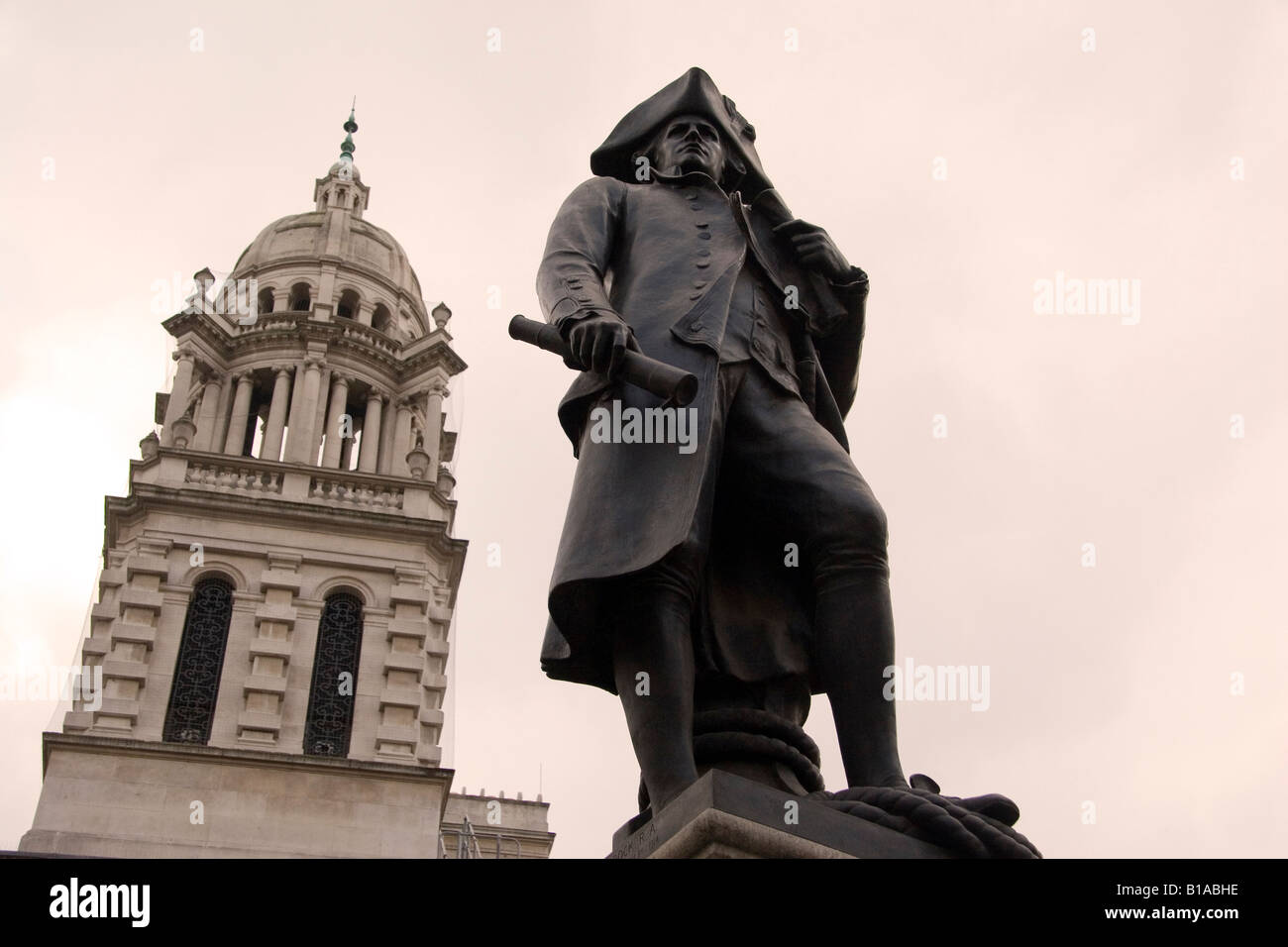 The statue of Captain James Cook (1728-1779) outside of the Admiralty ...