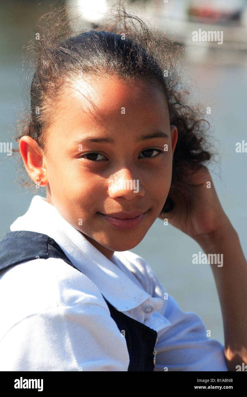 united kingdom south west london portrait of a mixed race girl Stock ...