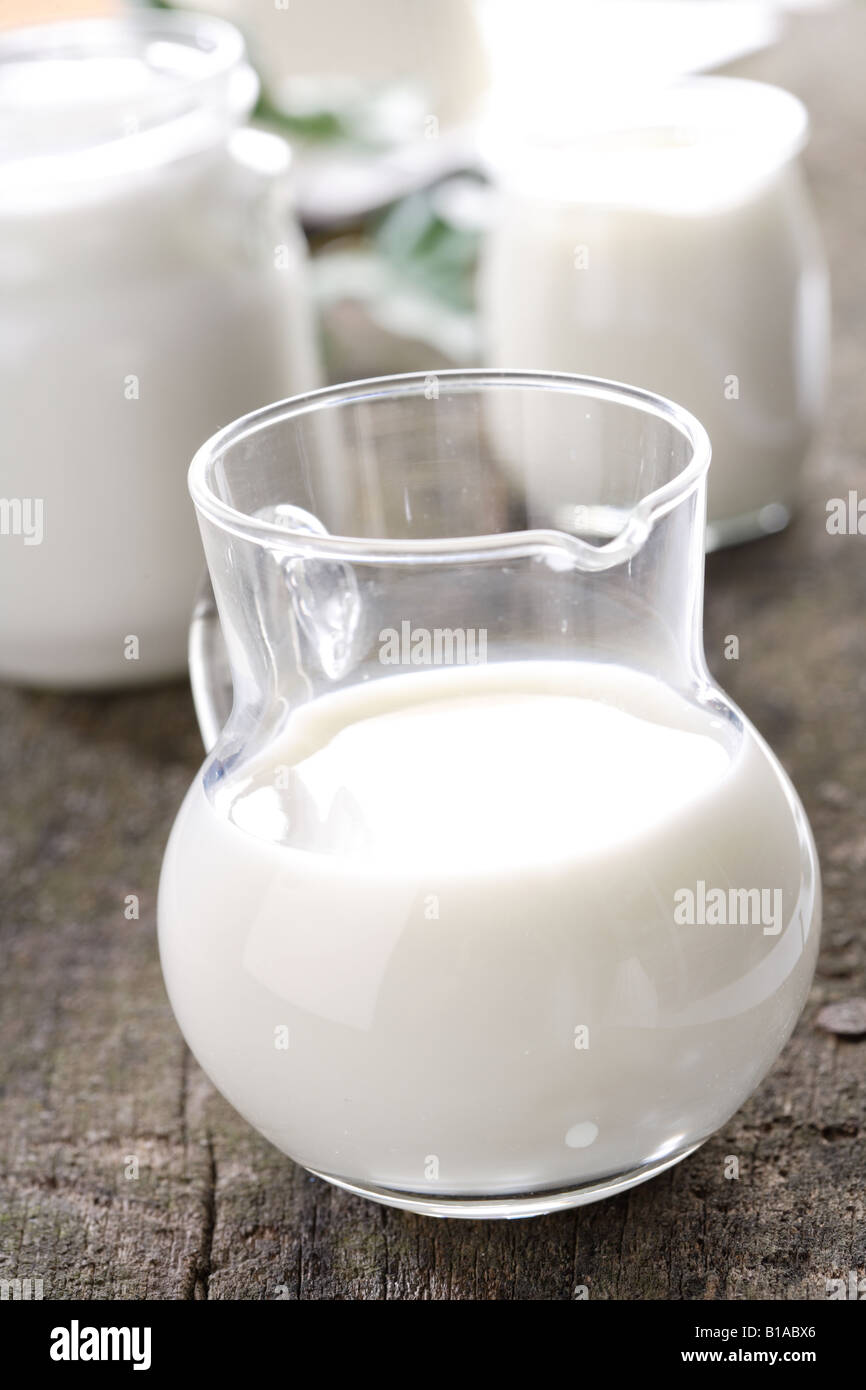 Jar with milk (vertical Stock Photo - Alamy