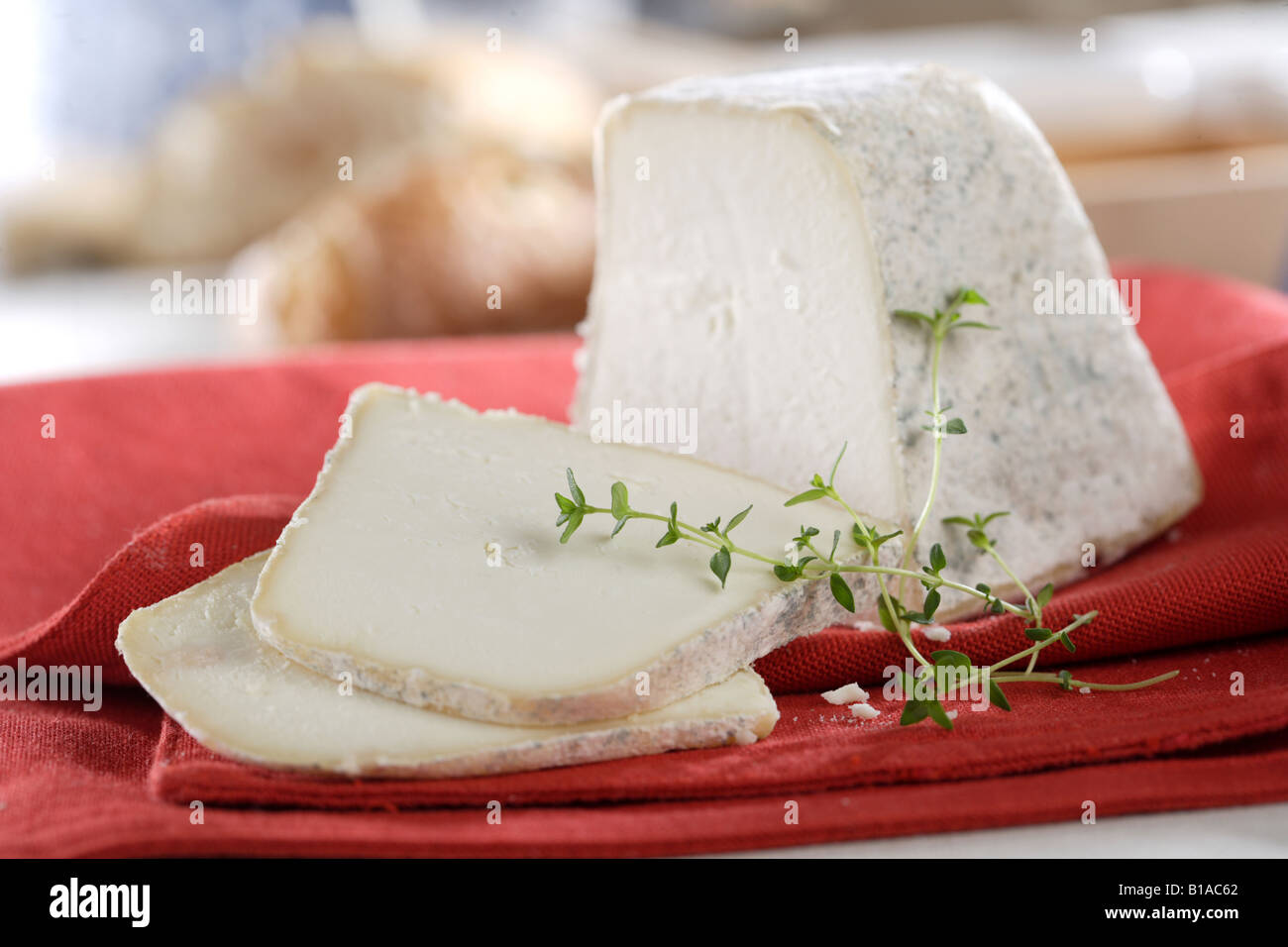 Sliced goat cheese dice Stock Photo - Alamy