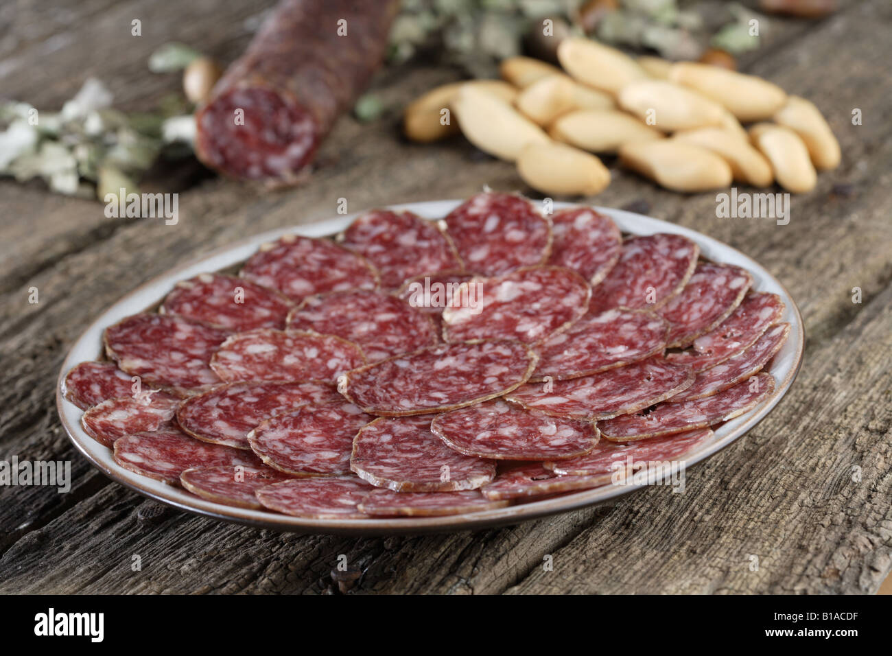 Board with Roscal Iberian spiced sausage Stock Photo - Alamy