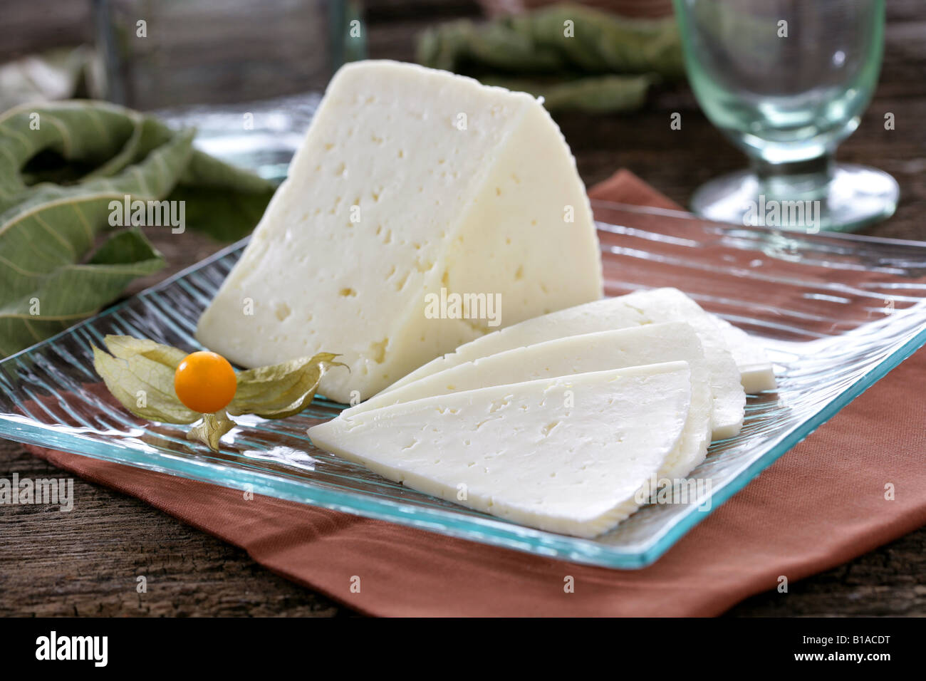 Soft sheep cheese Stock Photo - Alamy