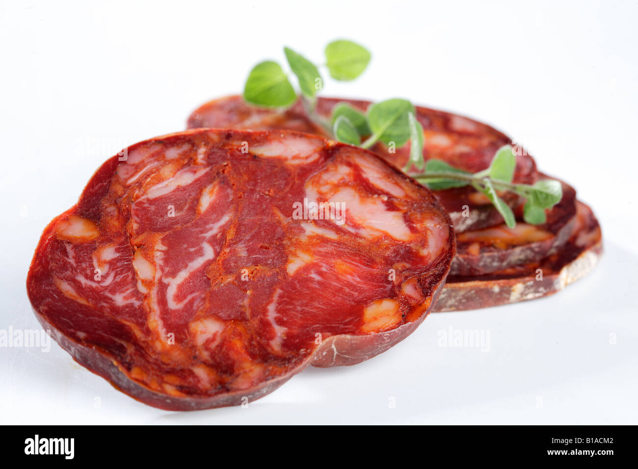 Sliced Iberian morcon loin Stock Photo - Alamy