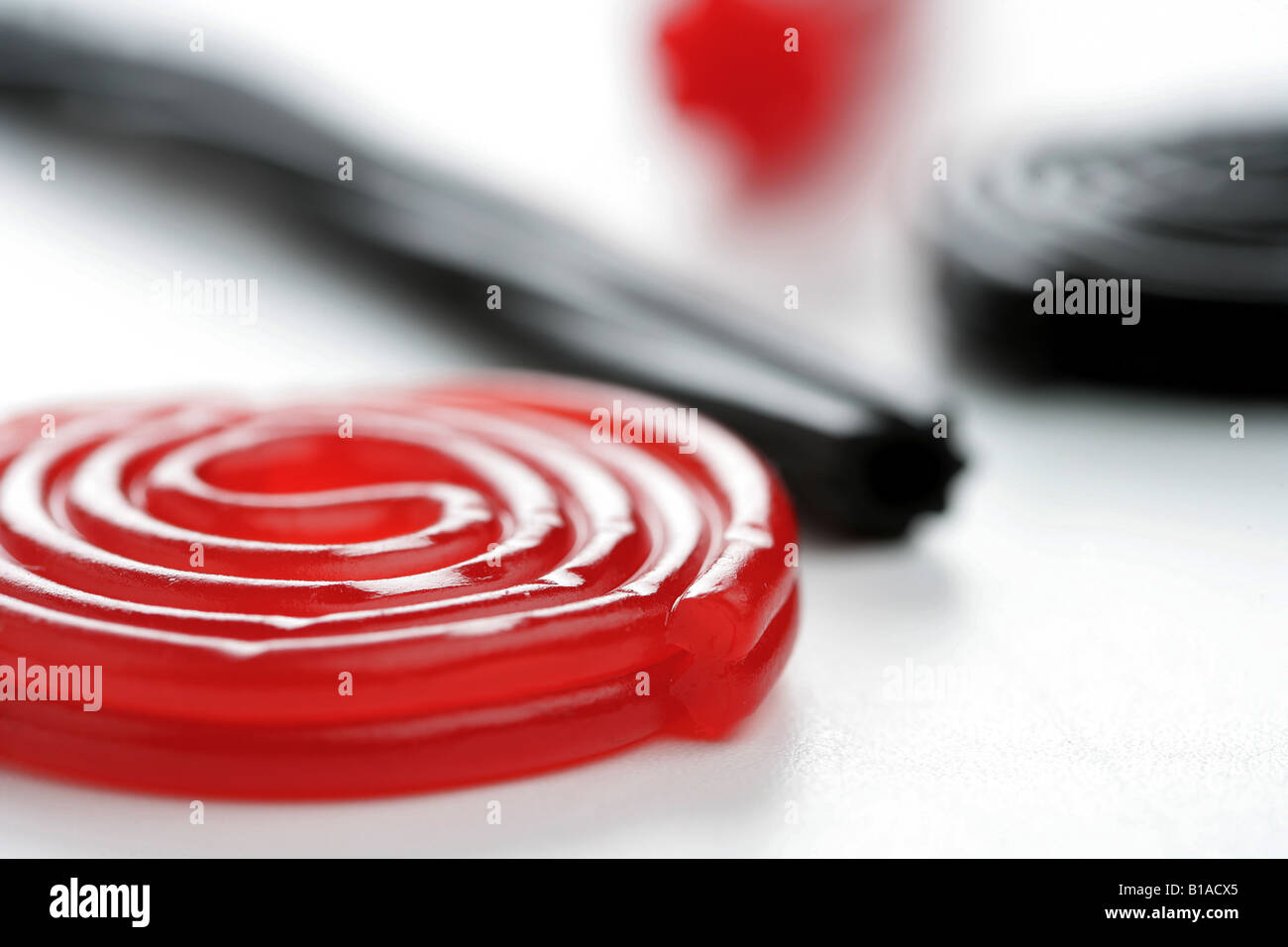 Close-up of wheel of red licorice Stock Photo - Alamy