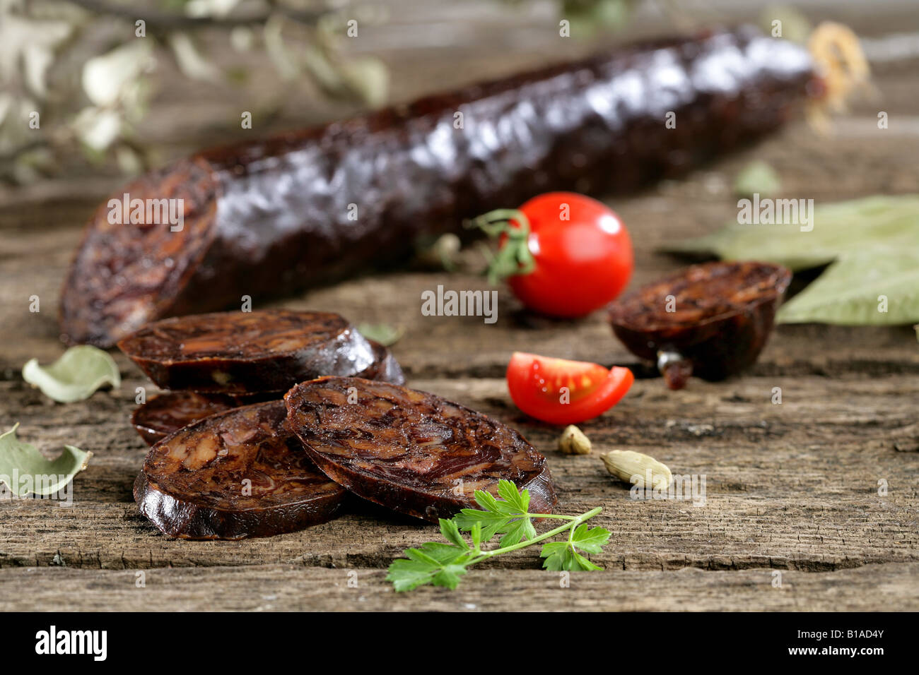 Iberian blood sausage Stock Photo - Alamy